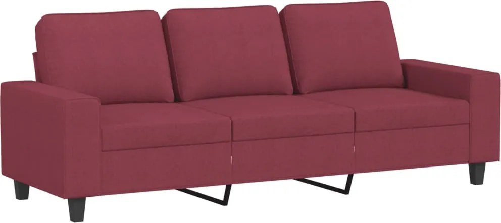 3místná pohovka s podnožkou vínová 180 cm textil 3201157