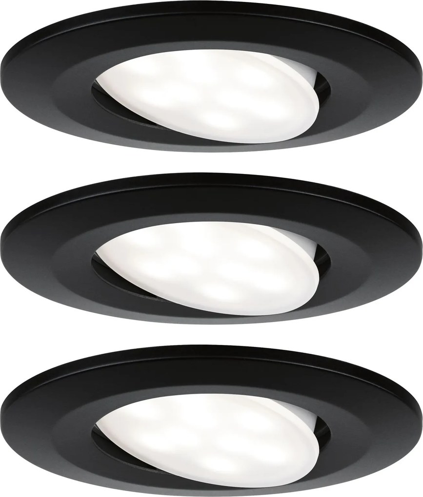 P 99991 Vestavné svítidlo LED Calla IP65 kruhové 4.000K 3x6,5W černá mat výklopné - PAULMANN