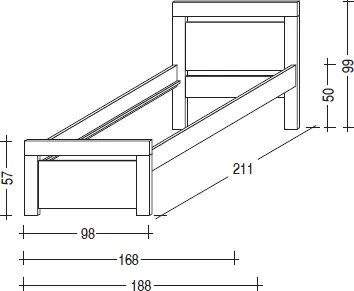 Gazel Rhino II. postel 90 oak