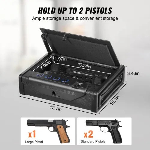 Trezor na pistole Biometrický Trezor na pistole se 3 přístupovými cestami pro