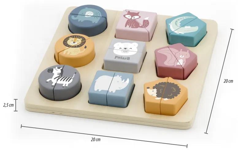 Viga PolarB Viga Dřevěné vkládací puzzle pro nejmenší - Zvířata