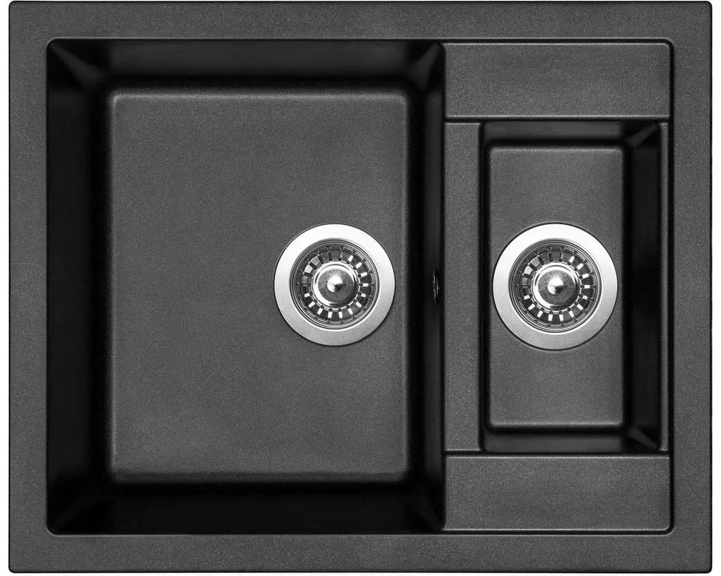 Set Sinks CRYSTAL 615.1 Metalblack + baterie Sinks SLIM S2 kartáčovaná