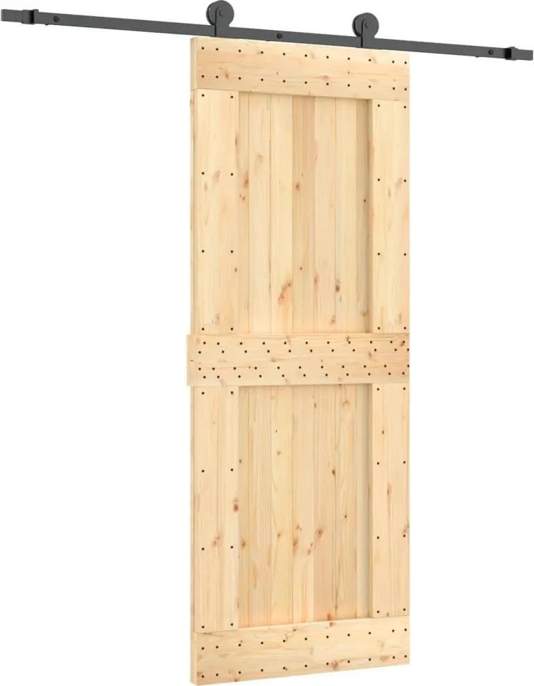 vidaXL Posuvné dveře s kováním 80 x 210 cm masivní borové dřevo [3203071]