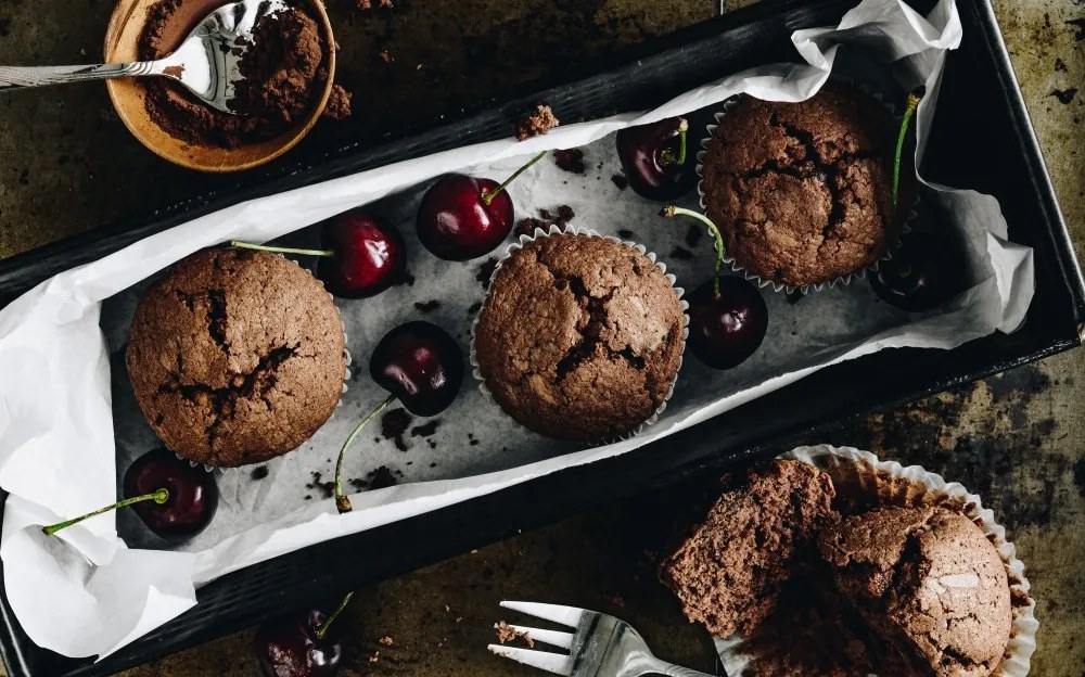 Vícedílný obraz Muffiny S Třešněmi Nedostatek Nedostatek Přírodní plátno 240x150