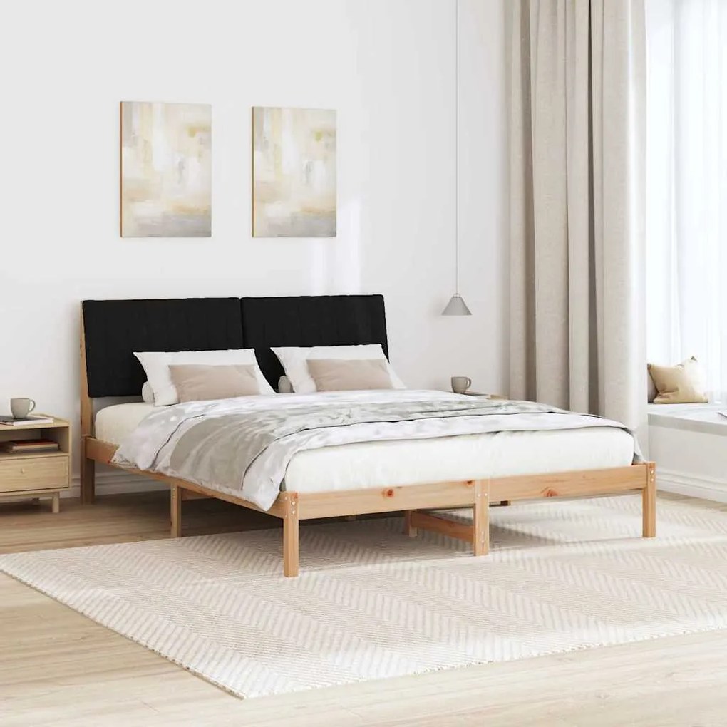 Rám postele s čelo Hnědá 150 x 200 cm Masivní borové dřevo 3394415