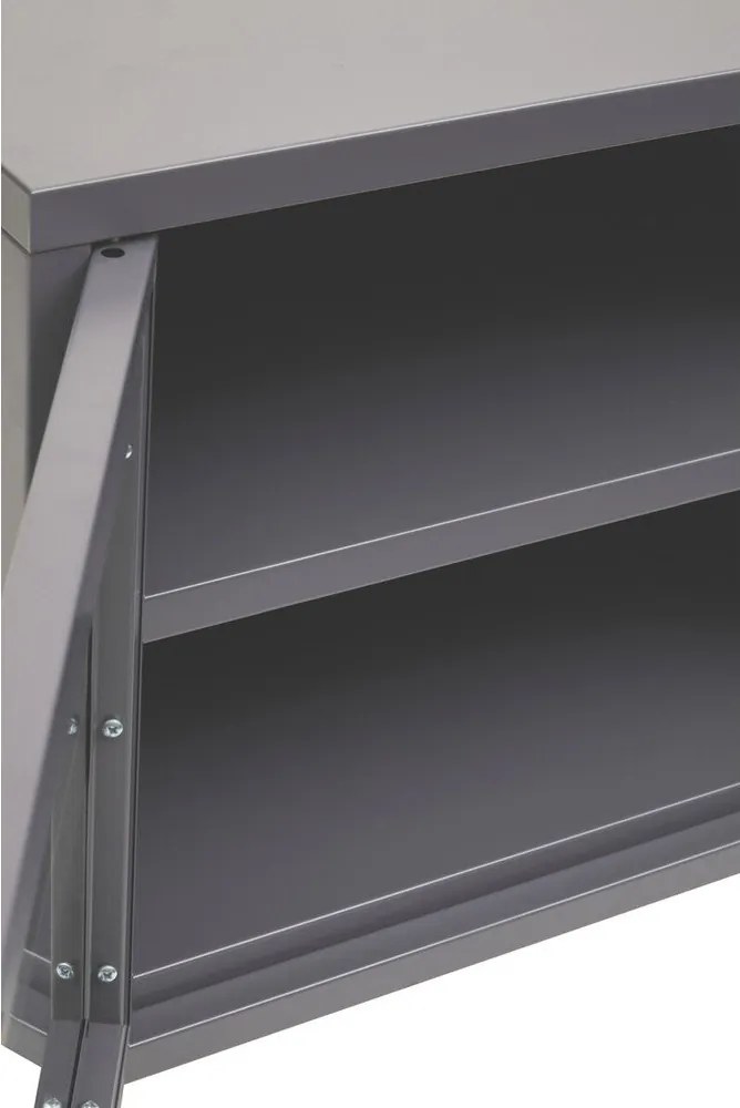 Šedý ocelový TV stolek 150x50x45 cm Acier – Premier Housewares