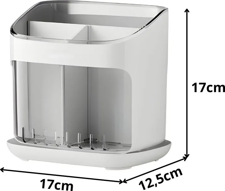 Verk Group Organizér na příbory sušák stojan do kuchyně s odtokem 4 komory