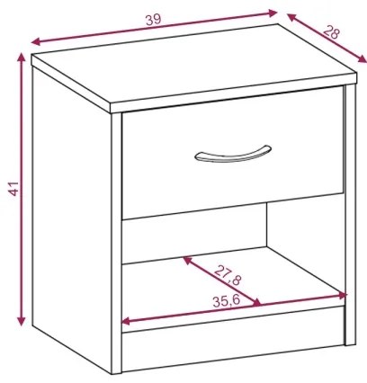 Noční stolek NED bílá
