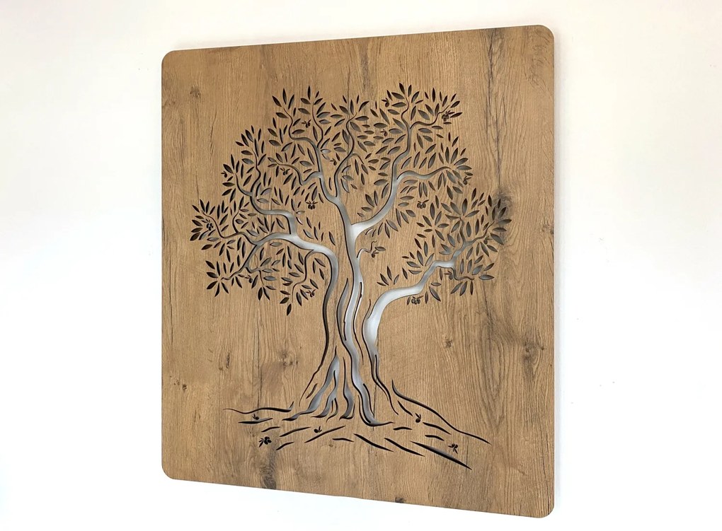 Li-Go "Olivovník" světelný obraz  230V 70x80cm provedení povrchu: dub světlý