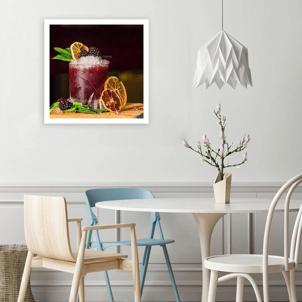 Gario Obraz na plátně Červený nápoj a plátky citronu Rozměry: 30 x 30 cm