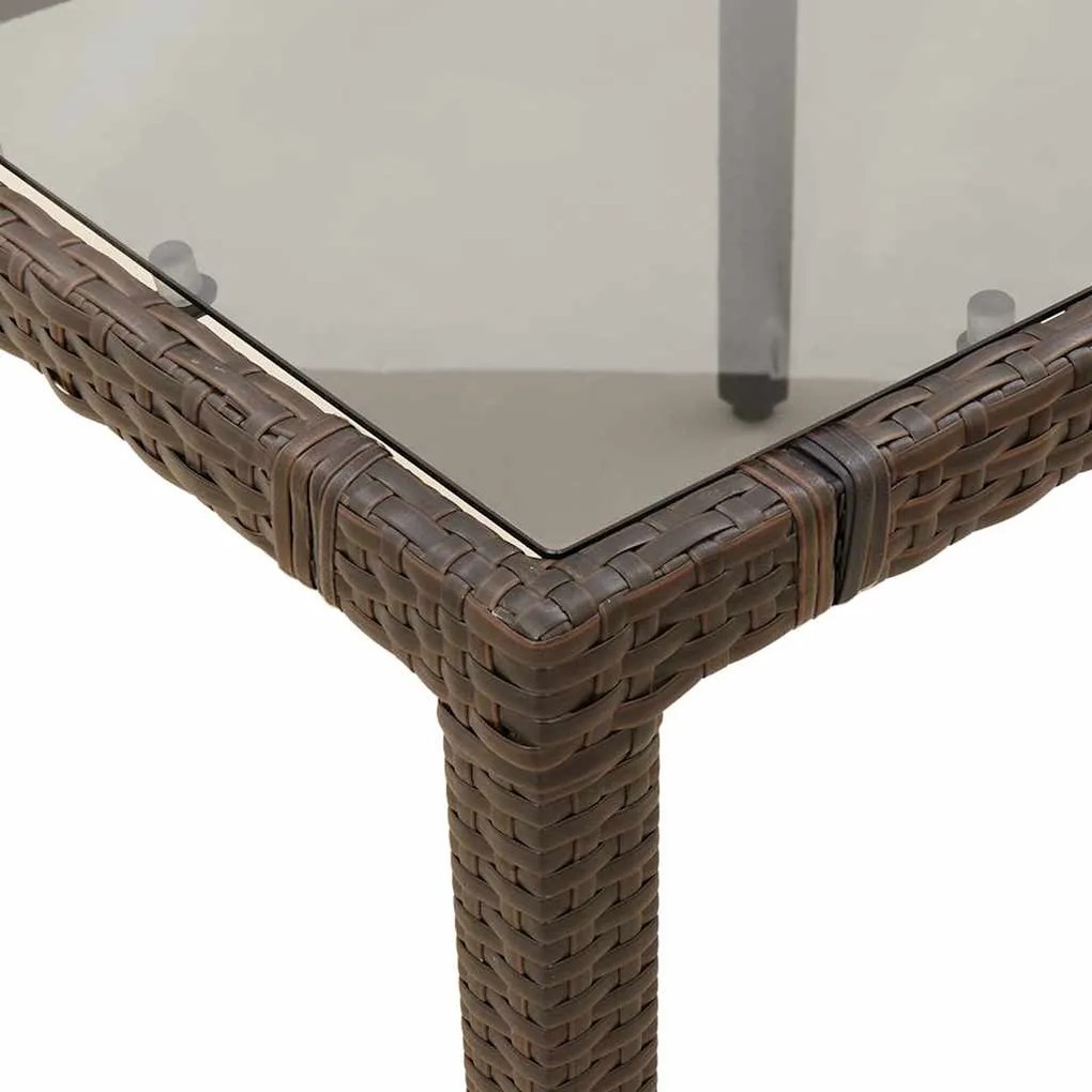 5dílný zahradní bistro set s poduškami hnědý polyratan 3277189