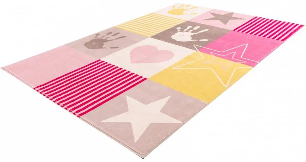 Obsession koberce Dětský kusový koberec Stars 411 pink - 160x230 cm