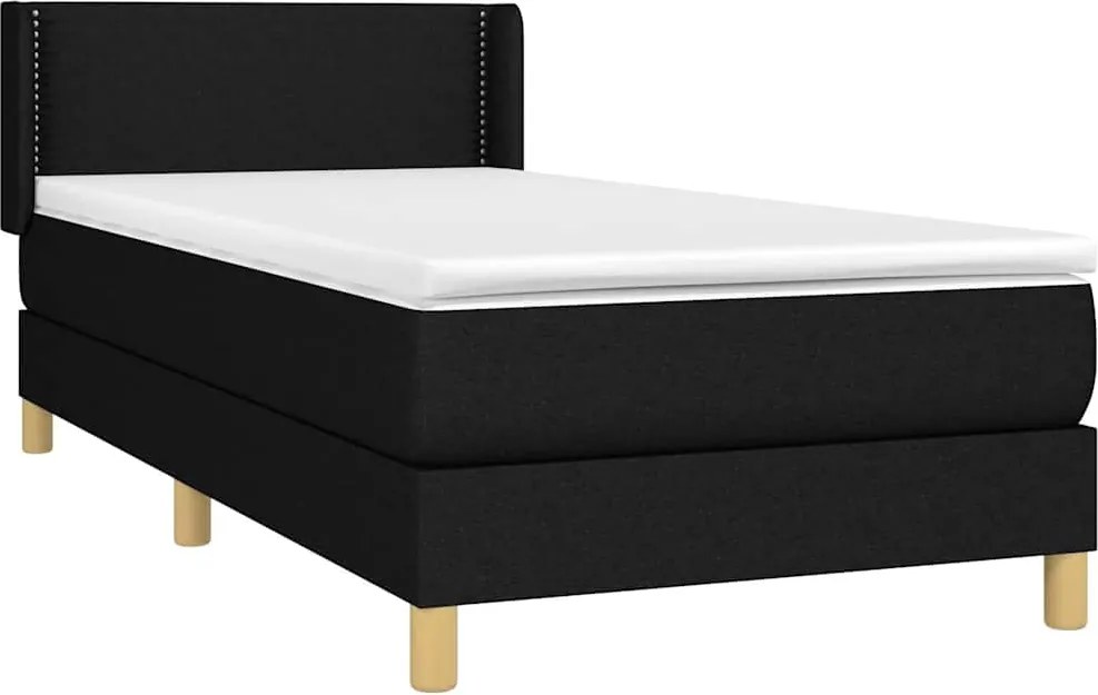 Box spring postel s matrací černá 80 x 200 cm textil 3130147