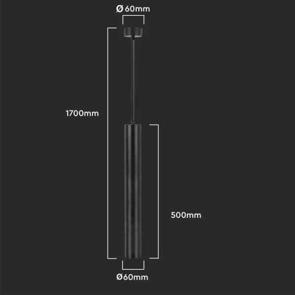 Lustr na lanku 1xGU10/35W/230V 50 cm černá