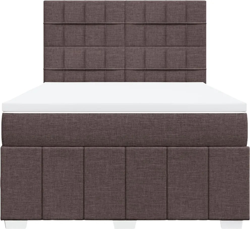 Box spring postel s matrací tmavě hnědá 140x200 cm textil 3291694