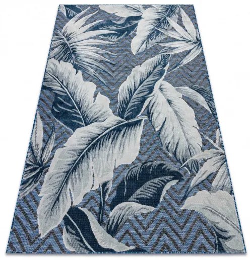 Dywany Łuszczów, Kusový koberec Botanic 65242 Feathers navy – na ven i na doma, 117x170, modrá, chodba / předsíň