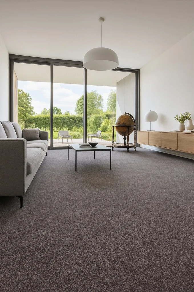 Condor Carpets, Metrážový koberec Sicily 176, na míru, šíře 5m, šedá, filc, ložnice