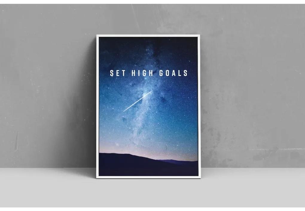 Pixada Set High Goals - motivační obraz Velikost: B2 - 50x70 cm, Volba rámu: s bílým rámem