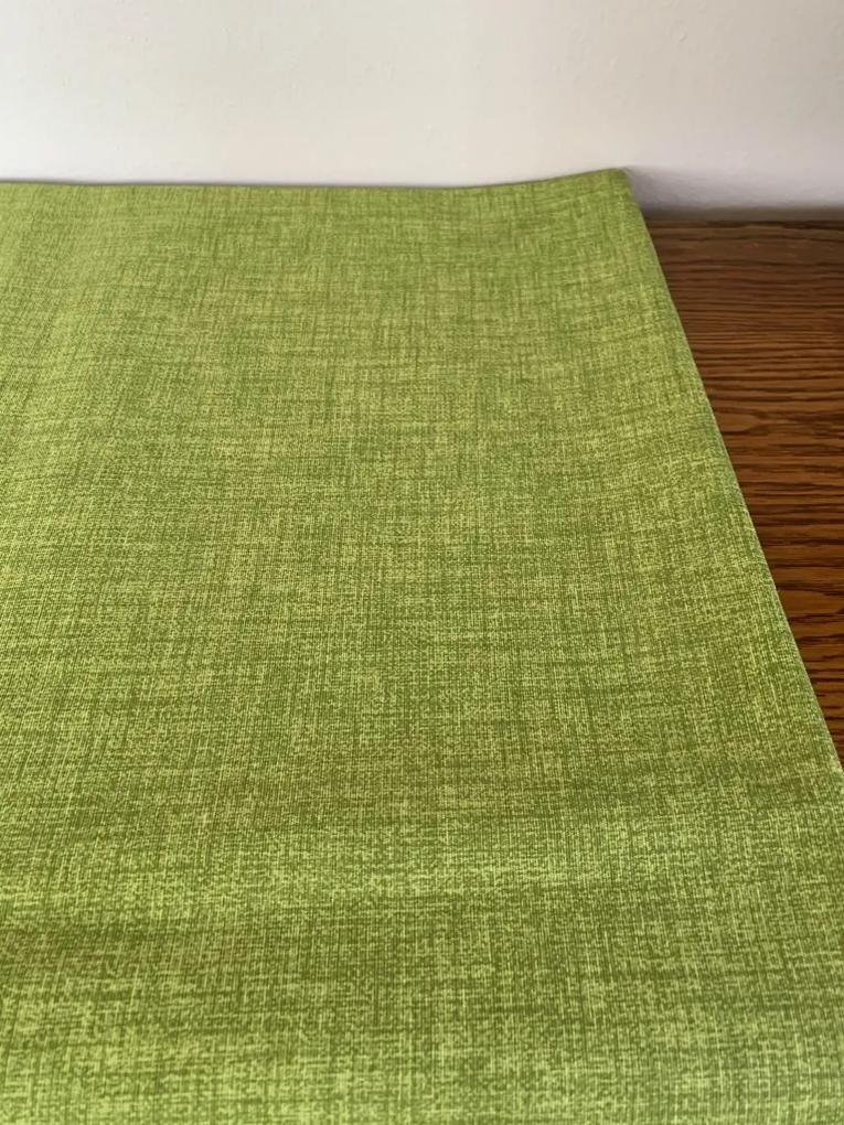 K-U ručně šitý ubrus jarní zelená na režné, 80 cm x 120 cm