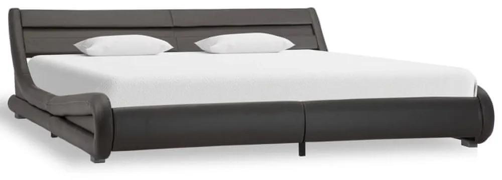 Petromila Rám postele s LED světlem šedý umělá kůže 180 x 200 cm