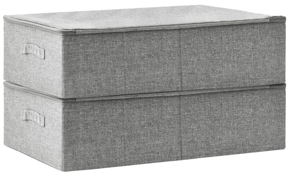 Úložné boxy 2 ks textil 70 x 40 x 18 cm šedé - Default Title