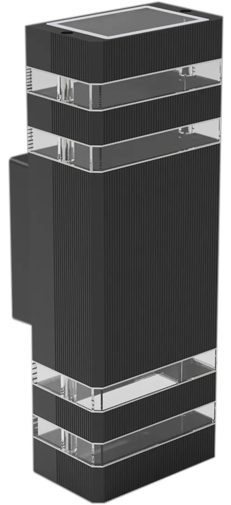 Exteriérové nástěnné svítidlo Vini, 1x skleněné/černé hliníkové stínítko, (29,5 cm)