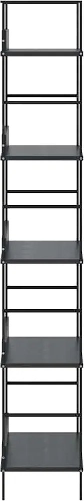 5patrová knihovna černá 60 x 27,6 x 158,5 cm kompozitní dřevo 288226