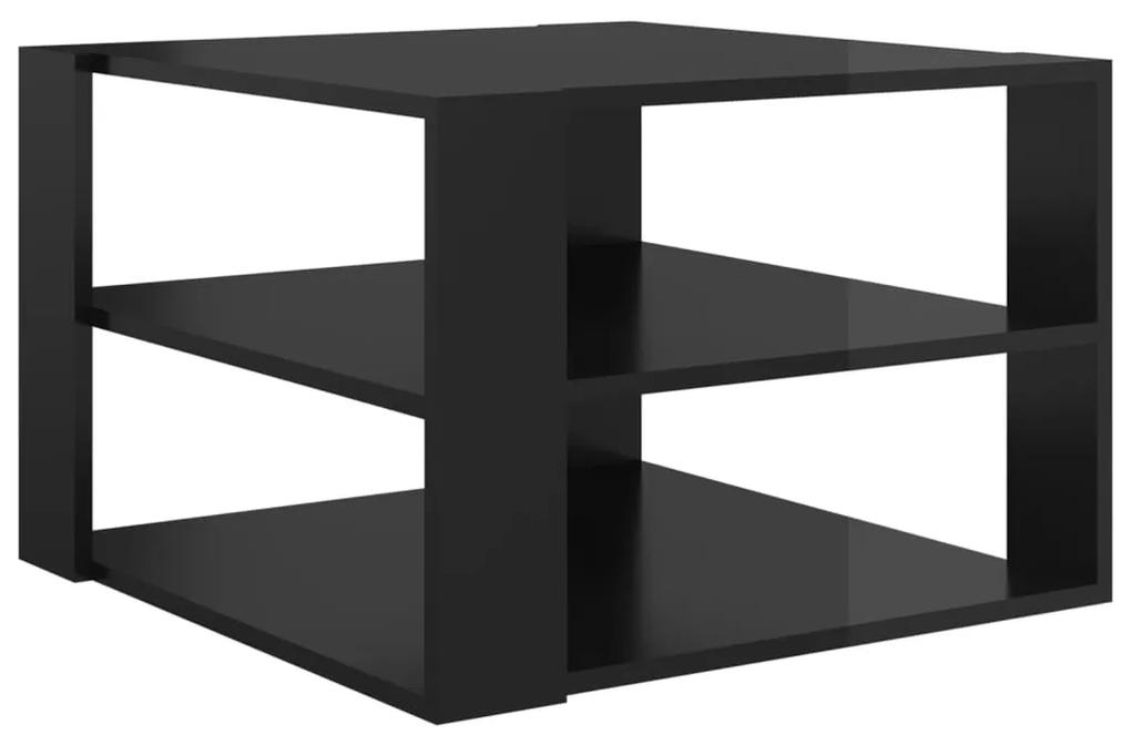 vidaXL Konferenční stolek černý vysoký lesk 60x60x40 cm dřevotříska