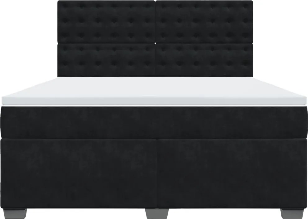Box spring postel s matrací černá 180x200 cm samet 3290992
