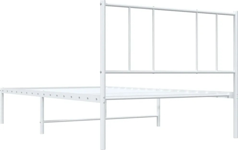 vidaXL Kovový rám postele s čelem 75 x 190 cm [352519] Barva: Bílá