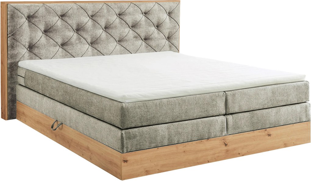 XXXLutz POSTEL BOXSPRING, 180/200 cm, přírodní barvy, jílová barva Esposa - Manželské postele - 002220039802