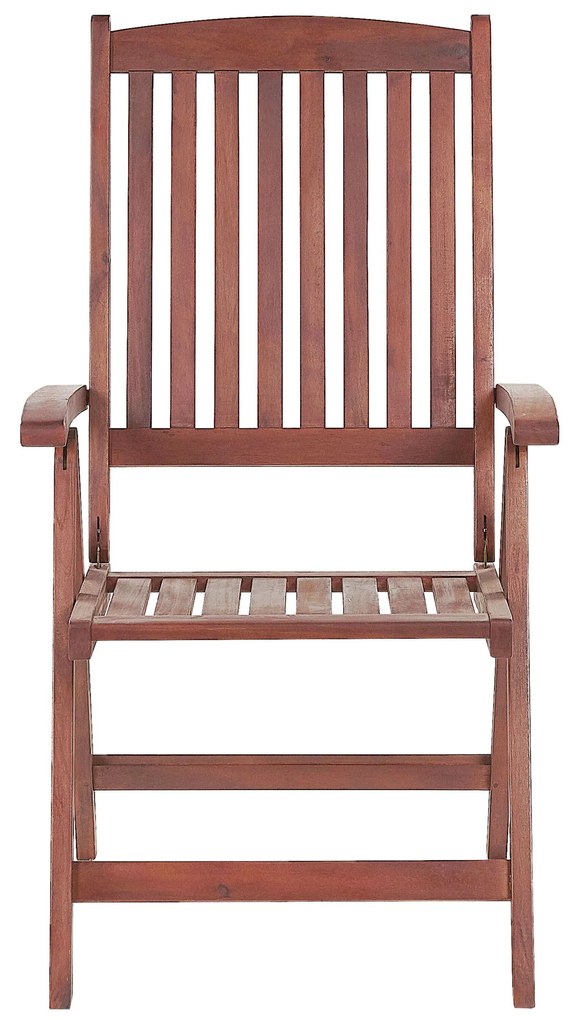 Sada 6 dřevěných zahradních židlí s šedými polštáři TOSCANA Beliani