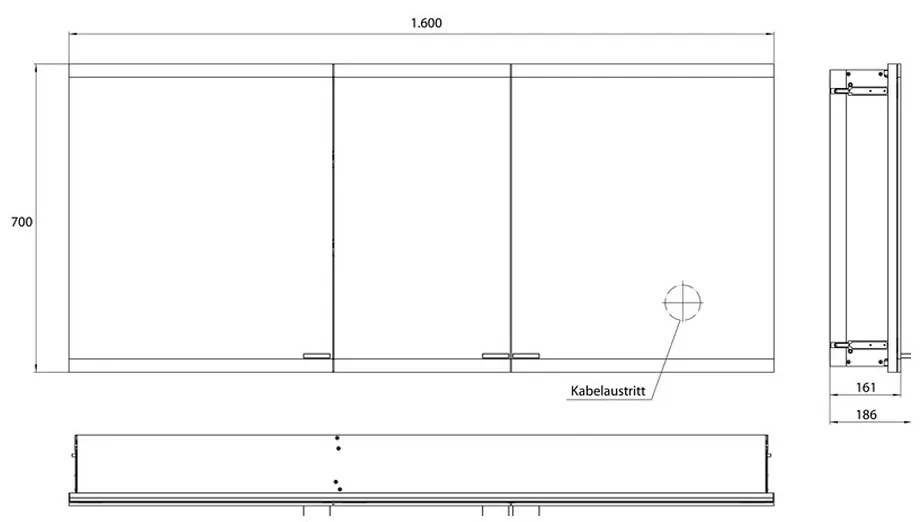 Emco Evo - Osvětlená vestavná zrcadlová skříňka LED 1600 mm, zrcadlová 939708118