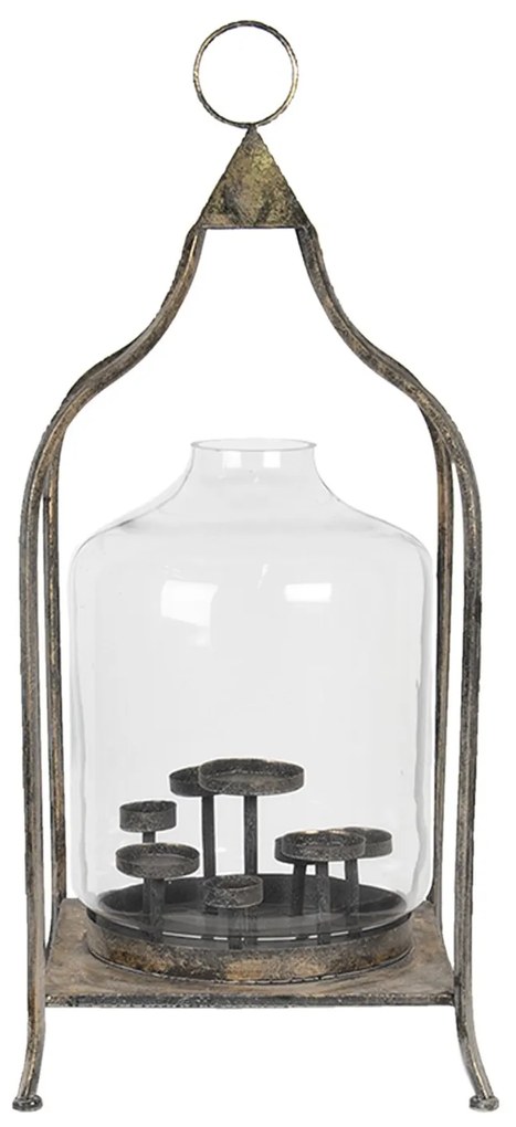 Kovová lucerna se skleněným válcem Arlette – Ø 36*75 cm