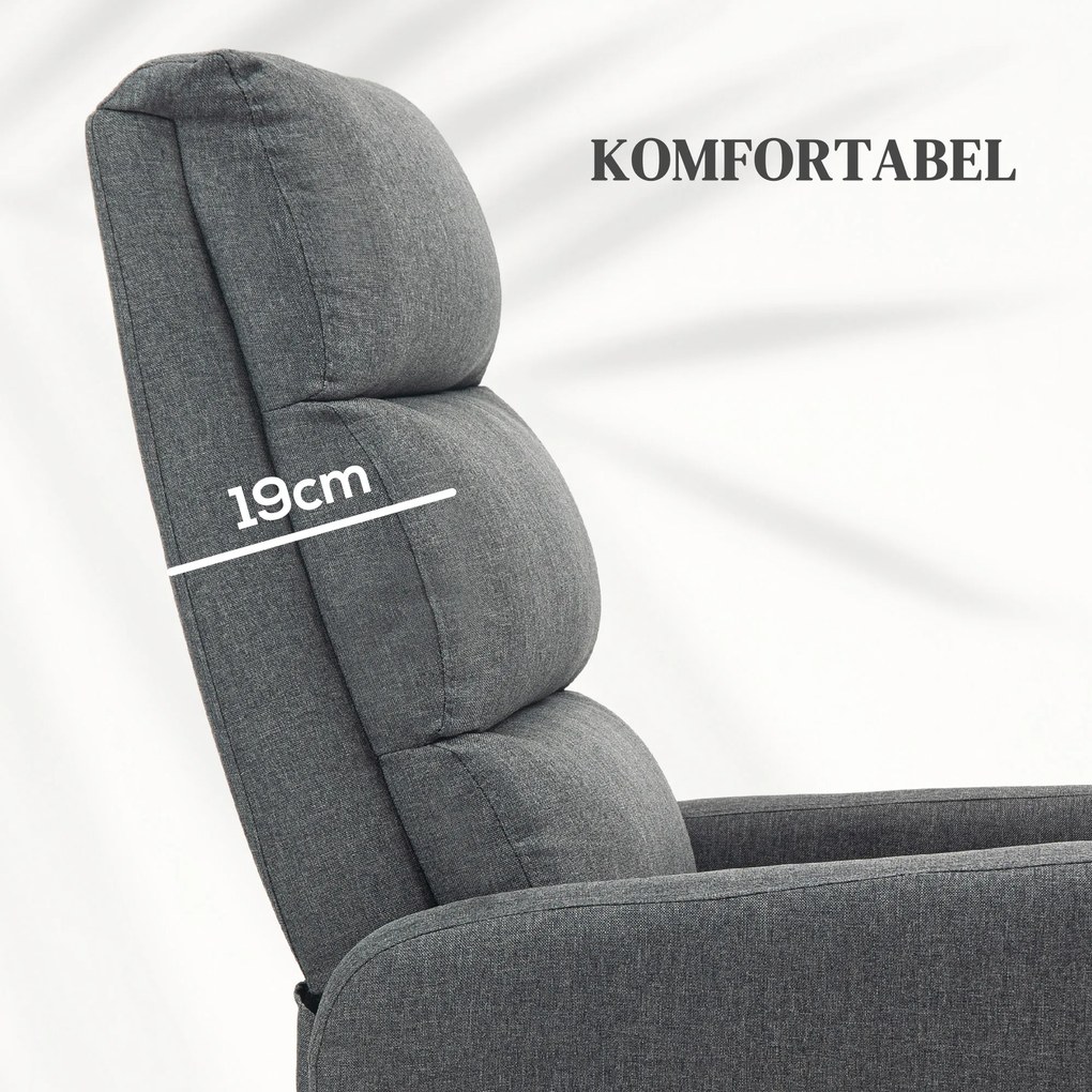 HOMCOM Elektrické relaxační křeslo s funkcí asistence při vstávání, dálkové ovládání, měkká pěna, boční kapsa, potah ve vzhledu lnu, šedá 713-192V90CG