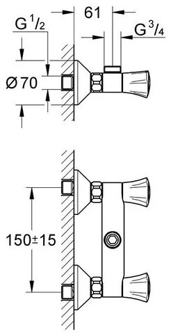 Grohe Costa L Sprchová kohoutková baterie, chrom 26009001