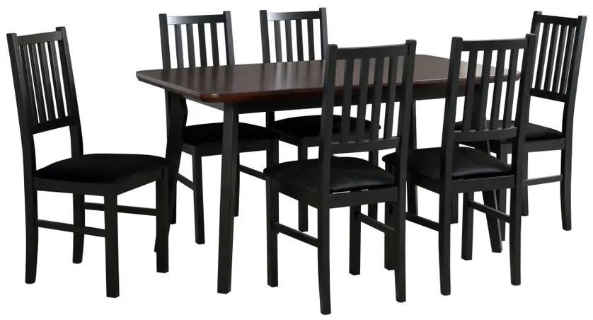 stoly/jidelni-stul-oslo-7 deska stolu dub, podnož grafit , nohy ořech