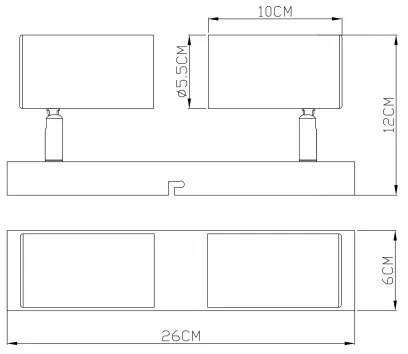 Globo 57911-2B - Bodové svítidlo ROBBY 2xGU10/35W/230V černá