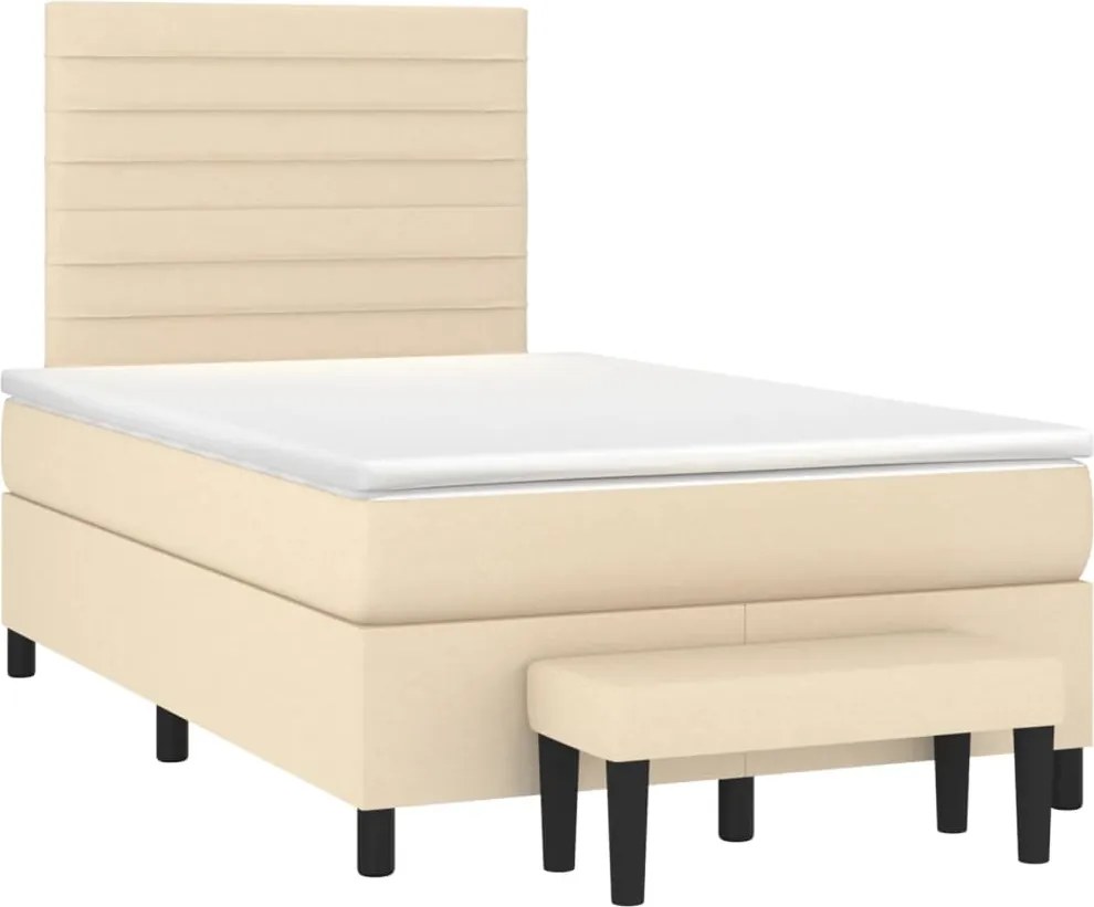 Box spring postel s matrací krémová 120x190 cm textil 3270367