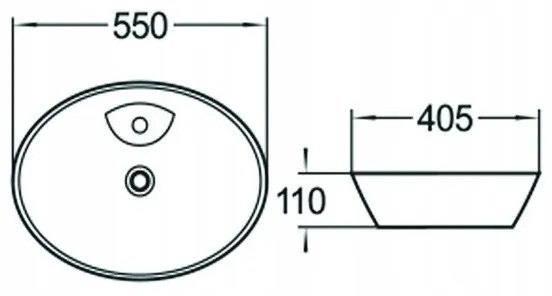 Keramické umyvadlo na desku MEXEN AIDA 55x40 cm bílé