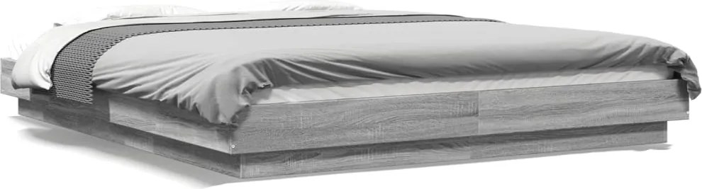 Rám postele s LED osvětlením šedý sonoma 150 x 200 cm kompozit 3281096