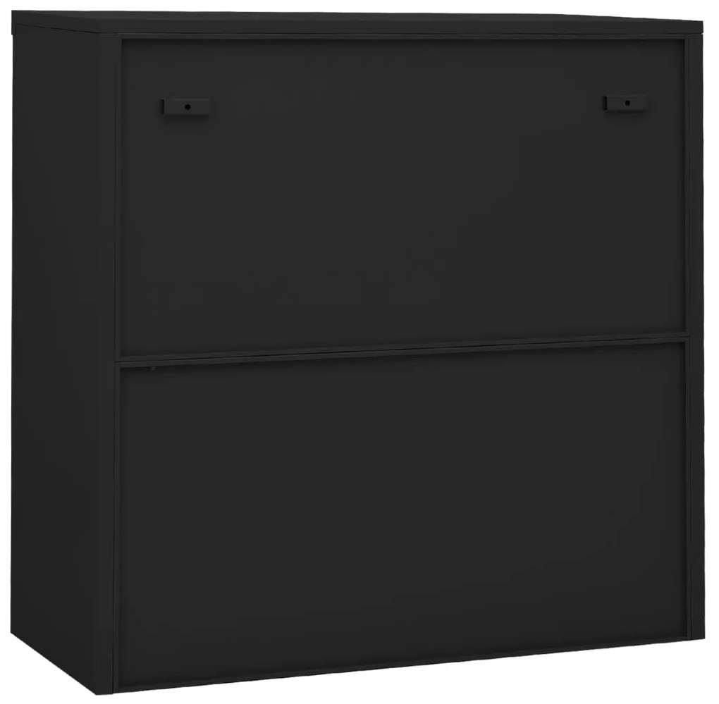Kancelářská skříň s posuvnými dveřmi antracit 90x40x90 cm ocel - Default Title