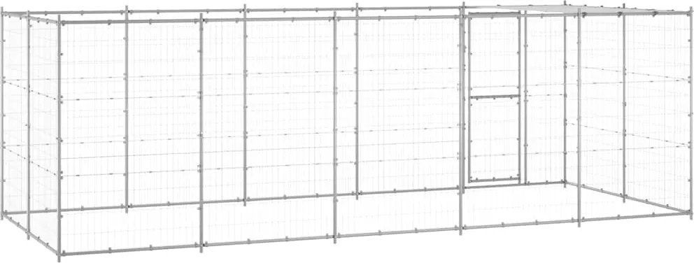 Venkovní psí kotec se střechou pozinkovaná ocel 12,1 m² 3082304