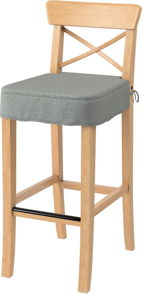 Sedák na židli IKEA Ingolf - barová barva modrá látka pletený vzor