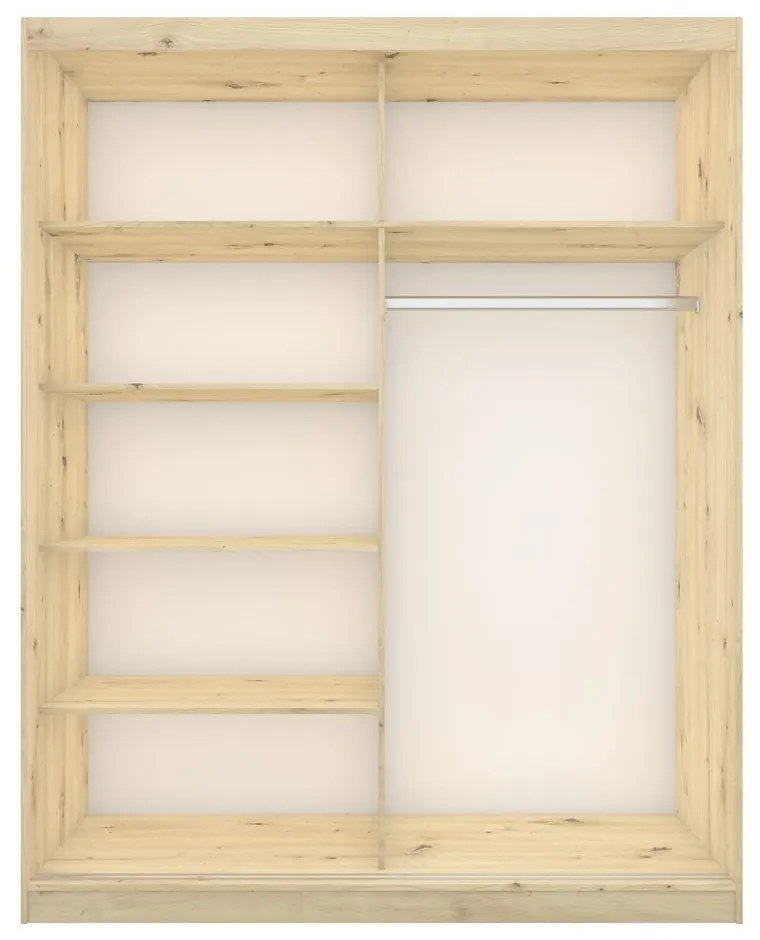 Idzczakmeble Šatní skříň Werona 2D 183 cm se zrcadlem
