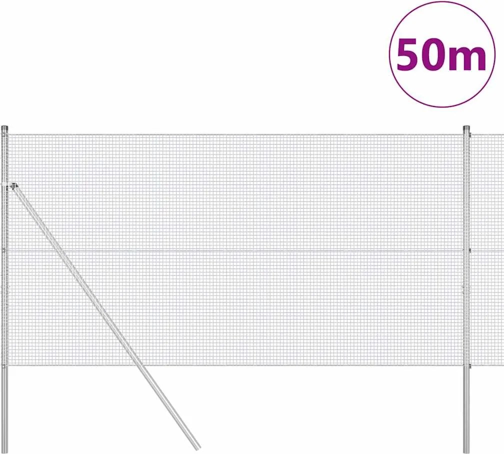 Zemní upevnění svařované drátěné ploty 50 x 1,4 m Stříbrná 3351650