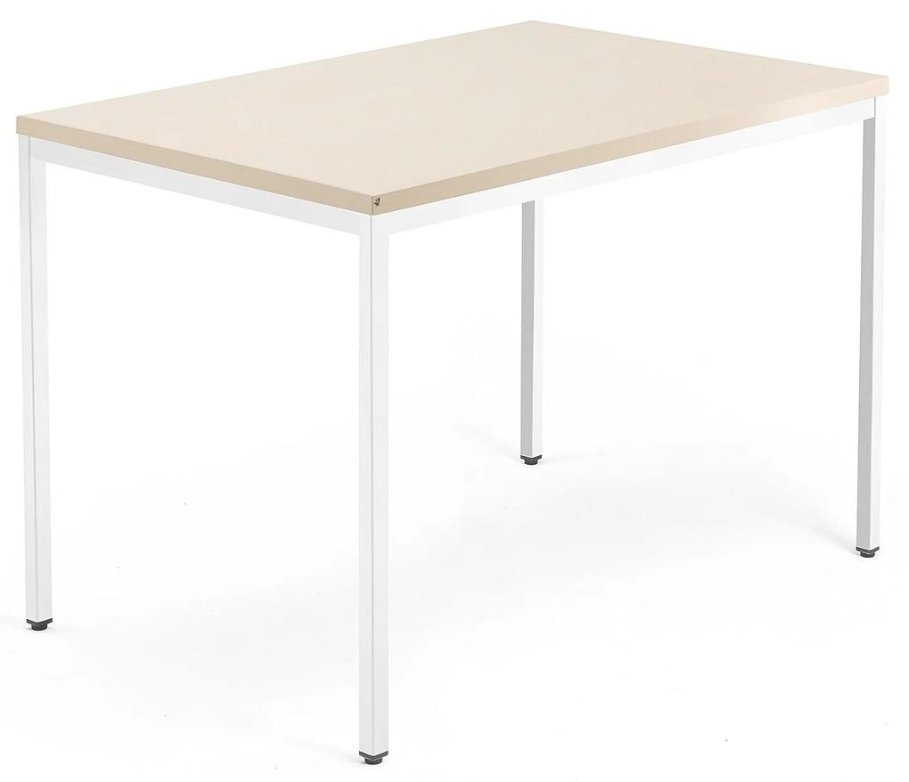 AJ Produkty Psací stůl MODULUS, 4 nohy, 1200x800 mm, bílý rám, bříza