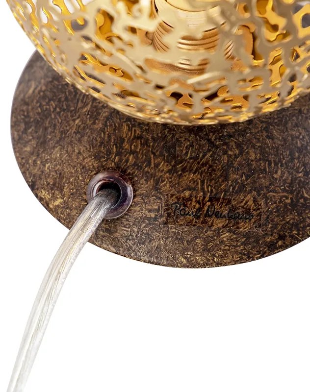 Venkovská stolní lampa rezavě hnědá 10 cm - Kréta