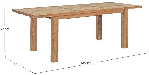 BIZZOTTO Zahradní rozkládací teakový stůl BOUNTY 160-220x95 cm 0804356