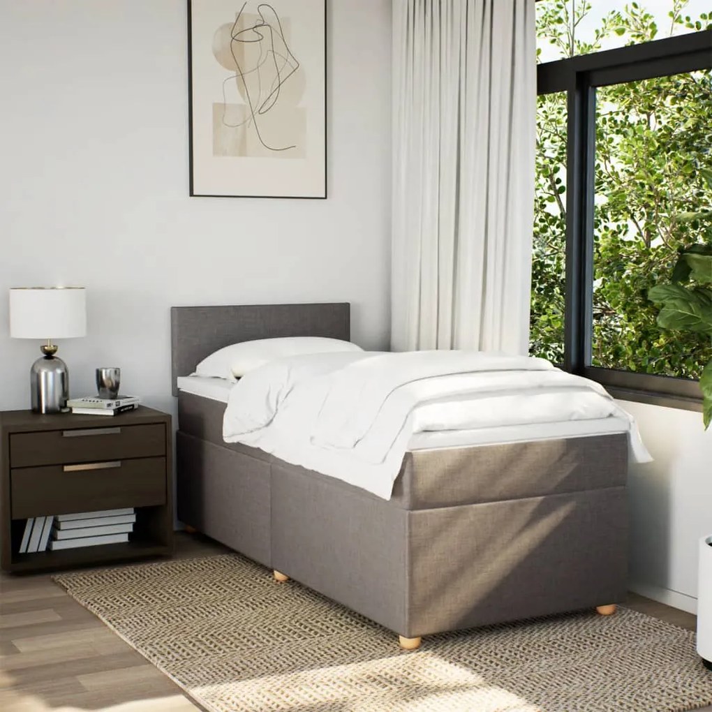 Box spring postel s matrací taupe 90x190 cm textil 3288832